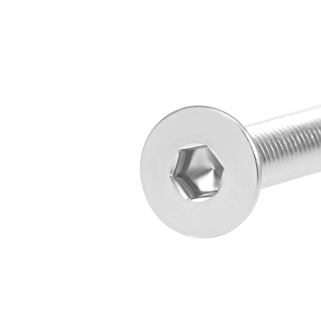 uxcell M6x10mm Flat Head Machine Screws Inner Hex Screw 304 Stainless Steel Fasteners Bolts 20Pcs