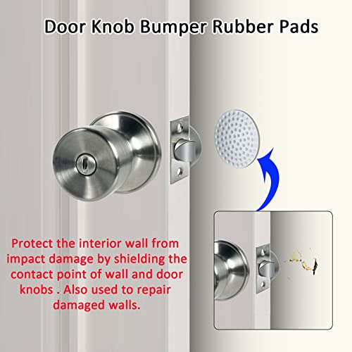 JO.KO Door Knob with Lock and Keyed, Satin Nickel Round Ball Lock Interior/Exterior Door Knob for Bedroom Or Bathroom (Stainless)
