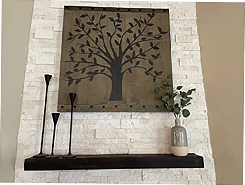 Joel's Antiques Floating Wall Shelf - Long Shelf for Fireplace Mantel, Bookshelf, Bedroom, Photos, Patented Easy Install - Black, 60" x 6" x 2"