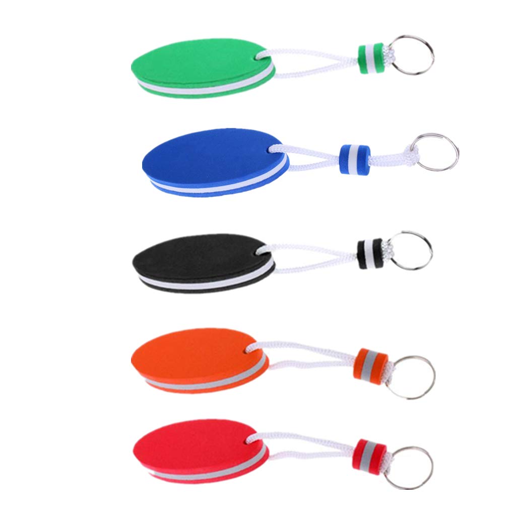 5 Pieces Durable Oval Floating Key Ring Boat Keychain Float Suit for Boating Fishing Whitewater Rafting Canoeing Sailing