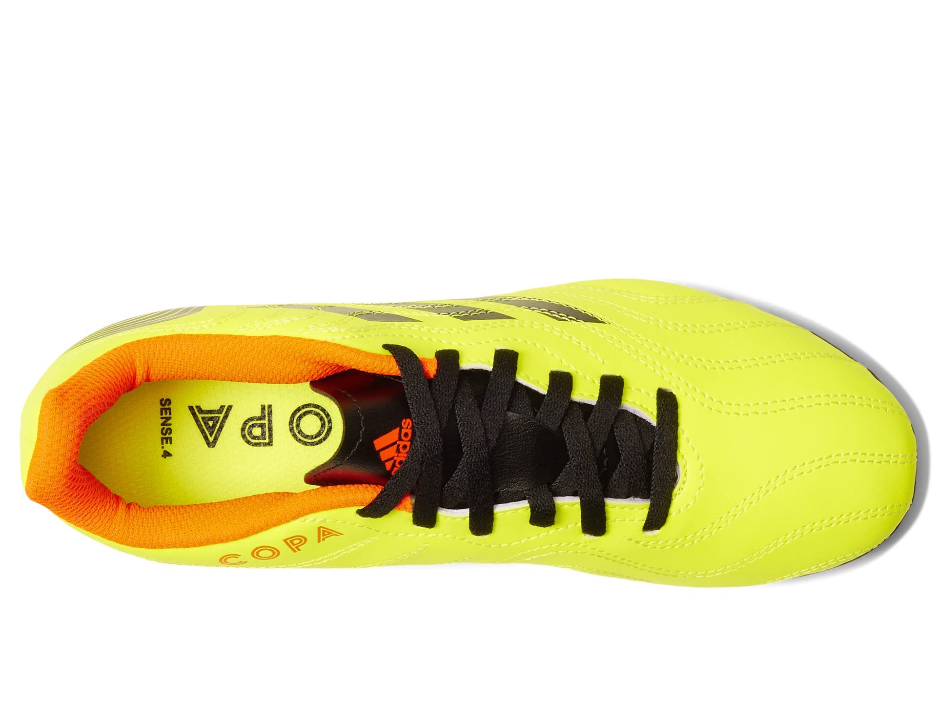 adidas Copa Sense.4 Flexible Ground Soccer Shoe, Team Solar Yellow/Black/Solar Red, 4 US Unisex Big Kid
