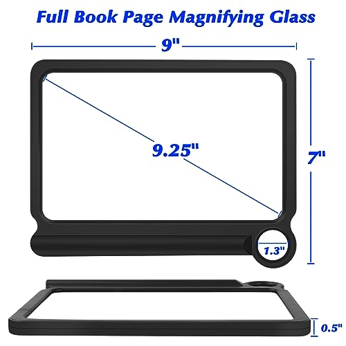 30X 5X Magnifying Glass for Reading, Large and Lightweight Magnifier Provide Full Book Page Viewing Area Perfect Handheld Magnifier for Reading Small Prints and Low Vision
