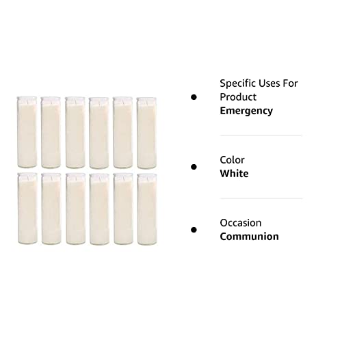 Glass Assorted Religious Candle, White, Case of 12 (1)