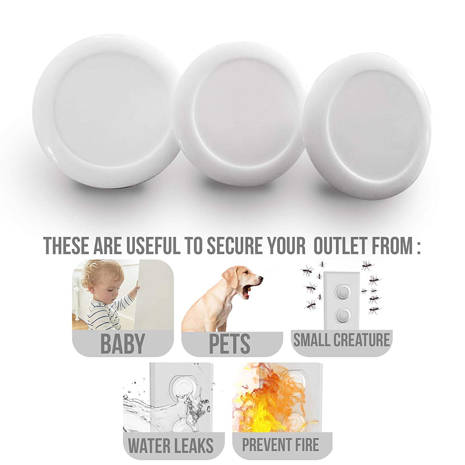 60 Pack Outlet Plugs Covers [Protect Your Child] Child Proof - Best Safety Electrical Power Socket Plug Wall Cover Protector