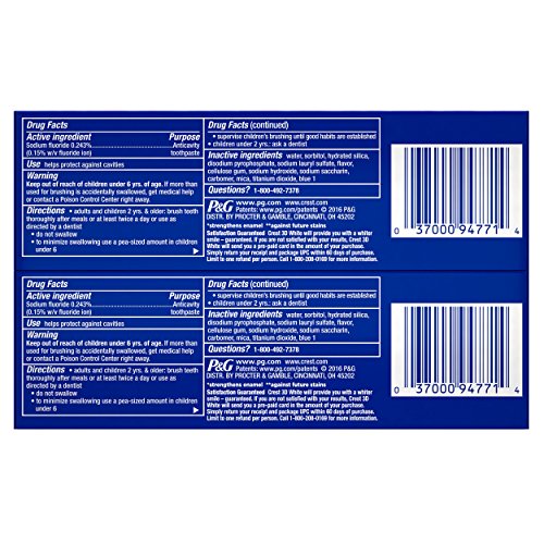 Crest 3D White Whitening Toothpaste, Radiant Mint, 3.5 Ounce (Pack of 2)