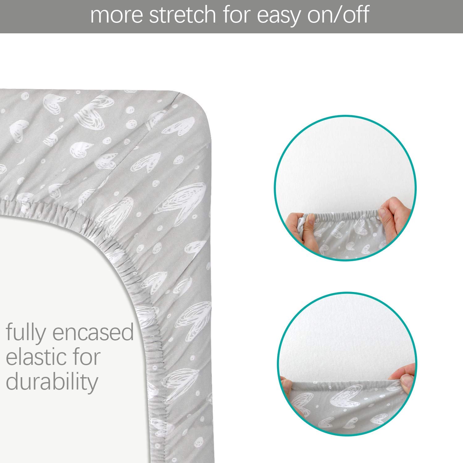 Bassinet Sheets & Nursing Pillow Cover Compatible with Boppy Pillow
