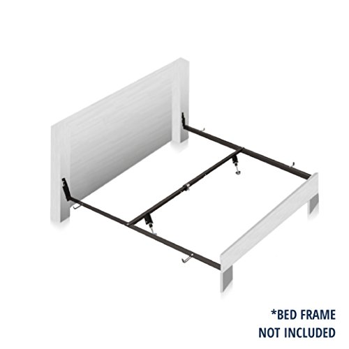 Glideaway DRCV1L Bed Rail System - Adjustable Steel Drop Rail Kit to Convert Full Size Beds to Fit Queen Size Mattresses - Suitable For Antique Beds - Hook-in Attachments