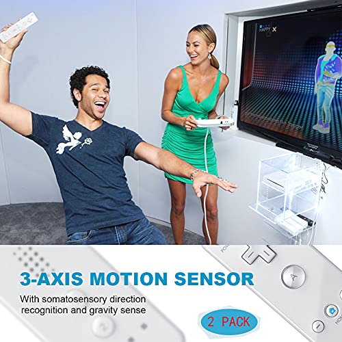 ADHLEK Wii Remote Controller for Nintendo Wii and Wii U Console,2 Pack Wireless Remote Game Controller with Silicone Case and Wrist Strap [nintendo_wii]