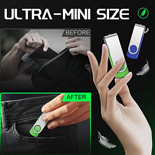 64GB Flash Drive 10 Pack USB Flash Drives Thumb Drive High Capacity USB 2.0 Memory Stick 64 GB Jump Drive Pen Drive Zip Drive High Speed for Data Storage