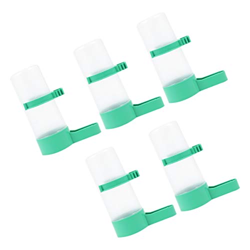 Yardwe 5PCS Bird Water Feeder Automatic Parrot Water Bottle Pet Bird Plastic Drinker Bowl Waterer Clip for Parrots Budgie Aviary Cockatiel - Medium