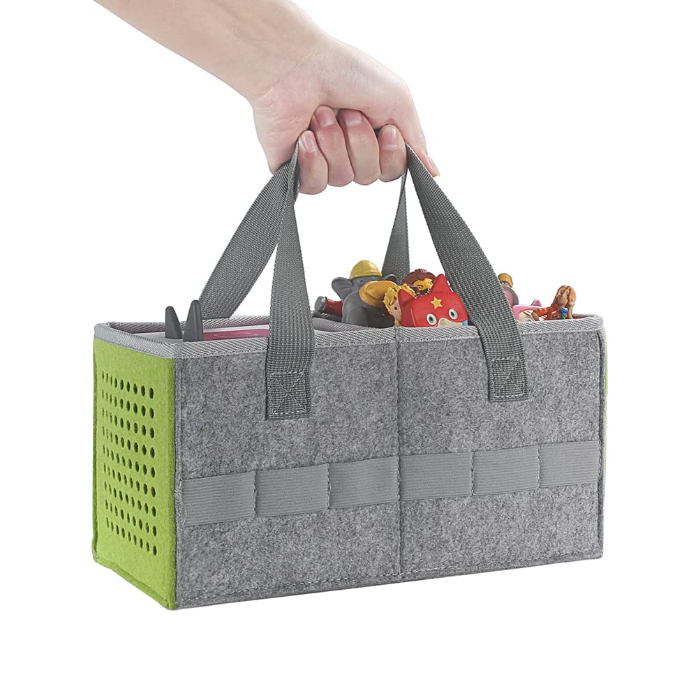 Carrying Case for Toniebox Starter Set & Storage Bag for Tonies Figurine, Waterproof Folding Bag with Handle Felt Cloth Musical Toy for Kids Toniebox & Accessories Green