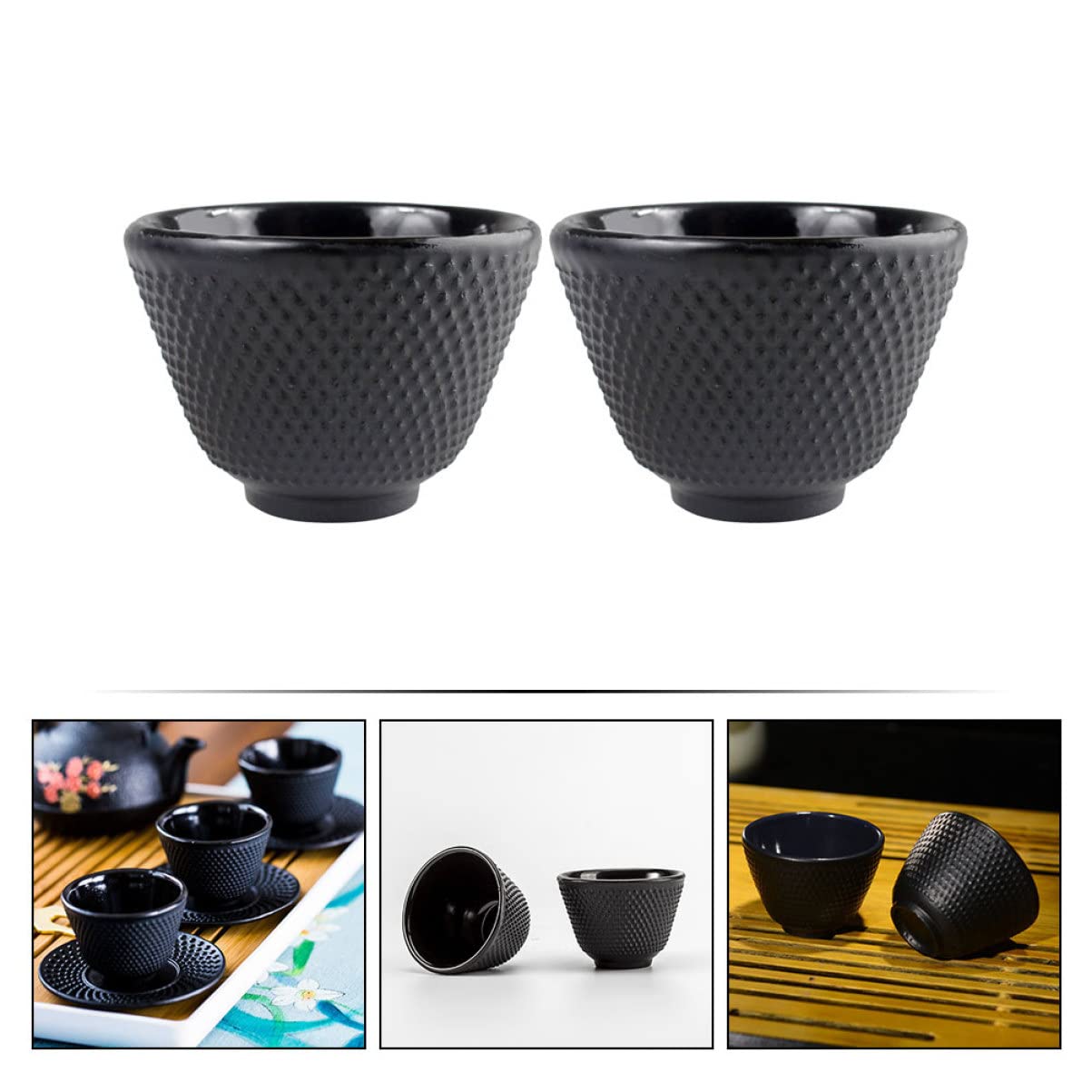 6 Pcs Cast Iron Teacup Tea Cup Traditional Teacups Cast Iron Teaware Restaurant Coffee Mug Sake Cup Mate Cup Mate Tea Beer Bone China Coffee Mugs Japanese Style Teaware Unique Vine