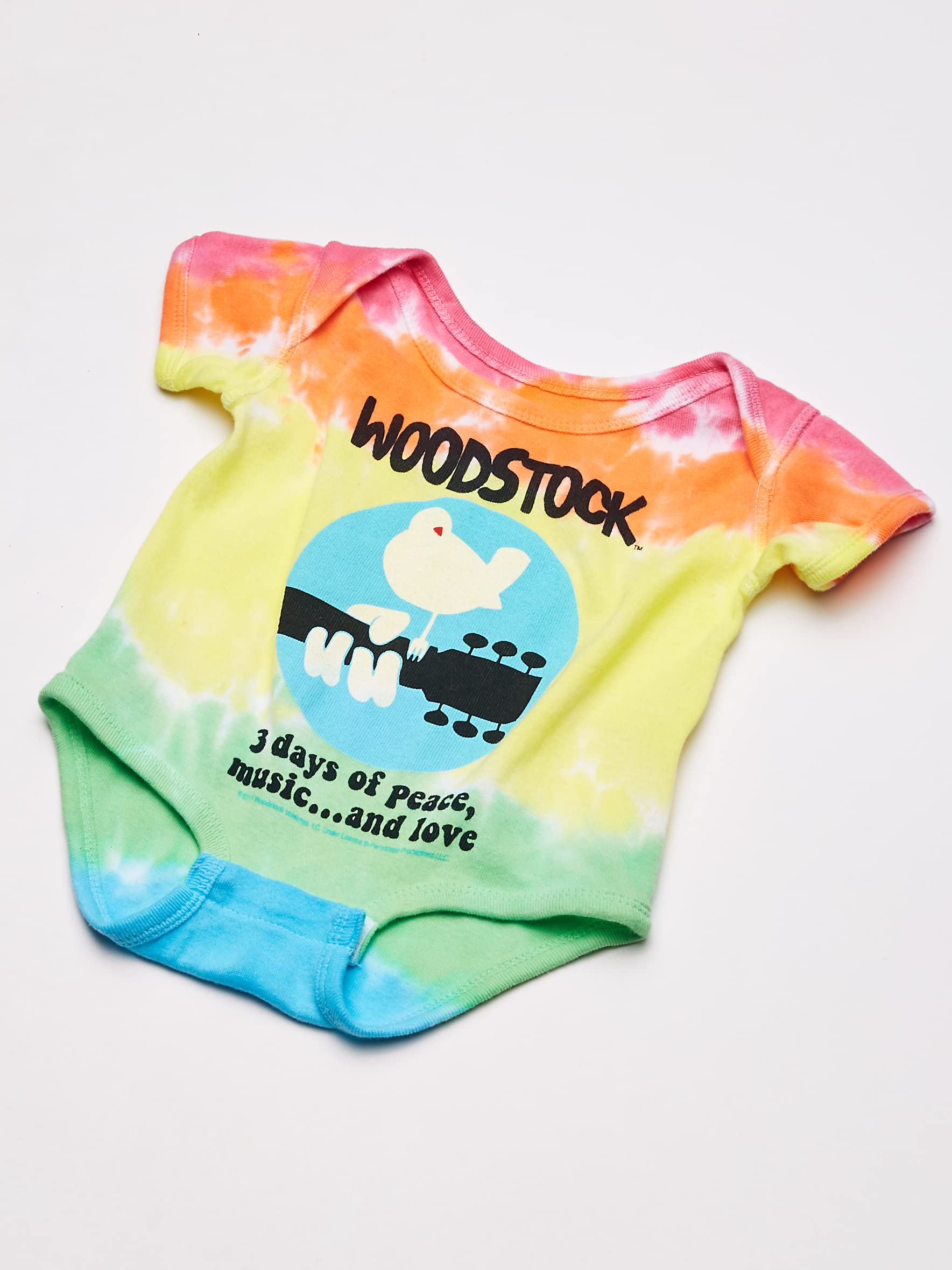 Liquid Blue unisex baby Woodstock Banded Short Sleeve Onesie T Shirt, Tie/Dye, 0-6 Months US