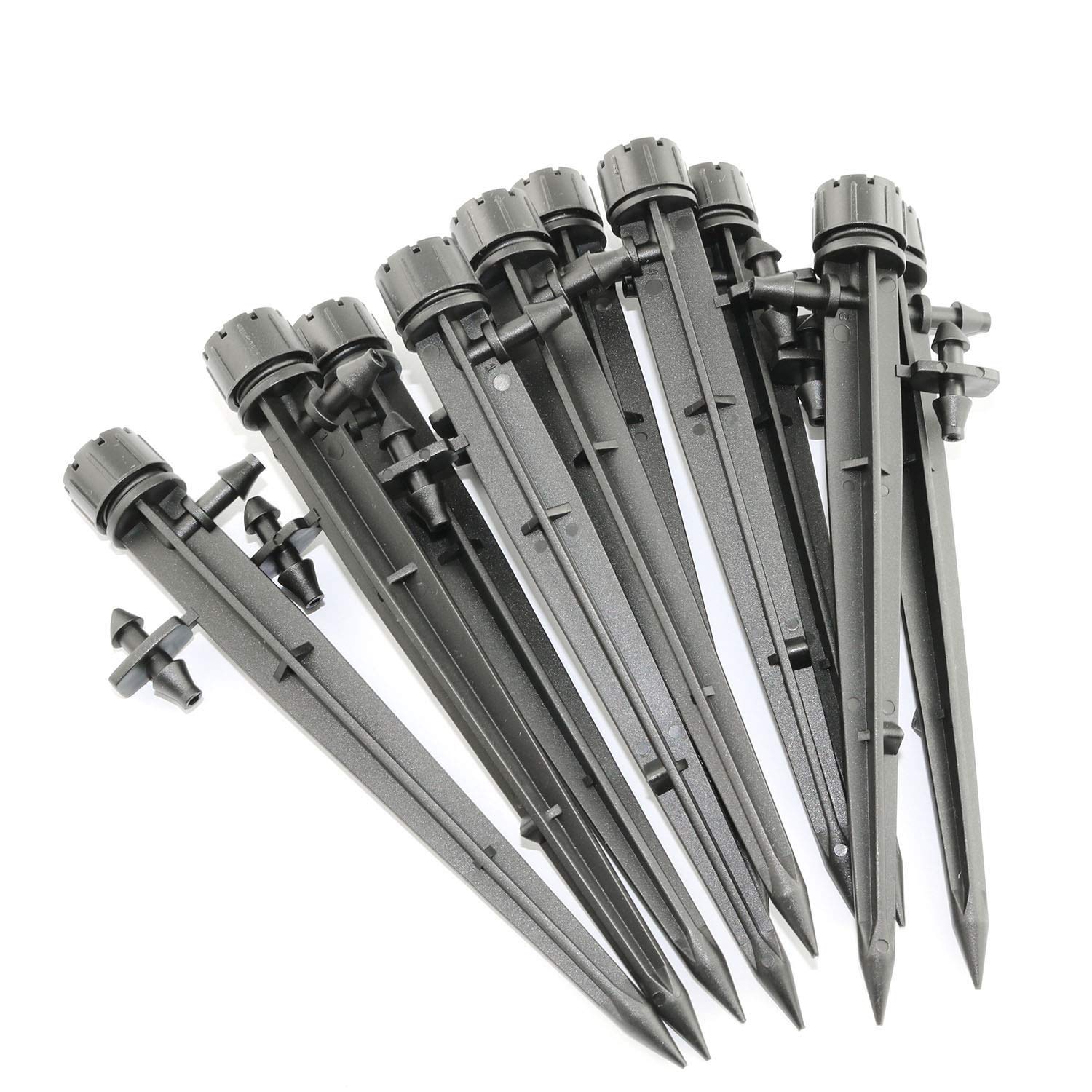 DGZZI 20pcs Adjustable Irrigation Drippers Garden Sprinkler 360 Degree 8 Holes Water Flow Irrigation Drippers Connector for 4/7 MM Tube
