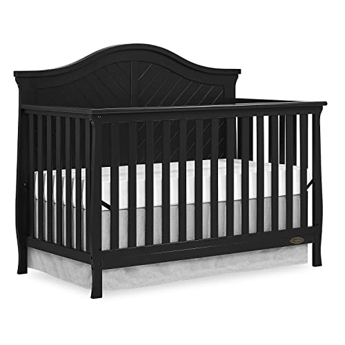 Dream On Me Kaylin 5-in-1 Convertible Crib in Black, Greenguard Gold Certified , 56x31x47 Inch (Pack of 1)