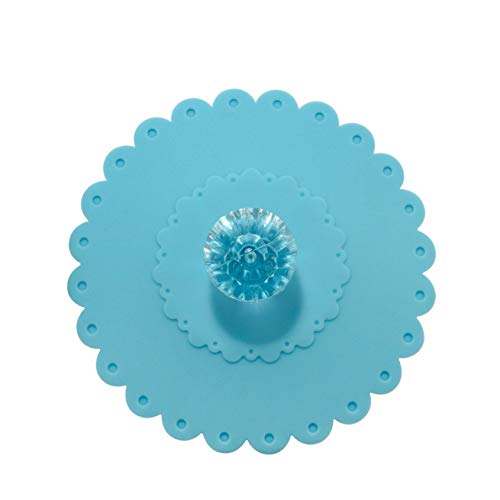 6PCS Silicone Cup Lids Airtight Creative Diamond Mug Cover Glass Cup Covers with Lace Slides Reusable Tea Coffee Drink Cup Lid (Random Color)