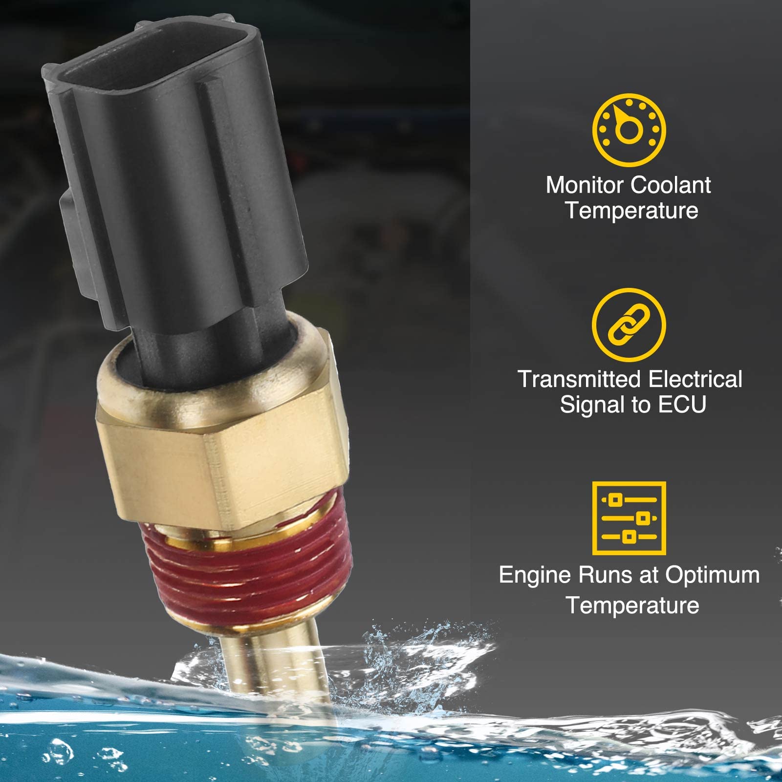 A-Premium Engine Coolant Temperature Sensor Compatible with Chrysler Sebring Town & Country Dodge Avenger Caravan Dakota Durango Neon Jeep Grand Cherokee Mitsubishi