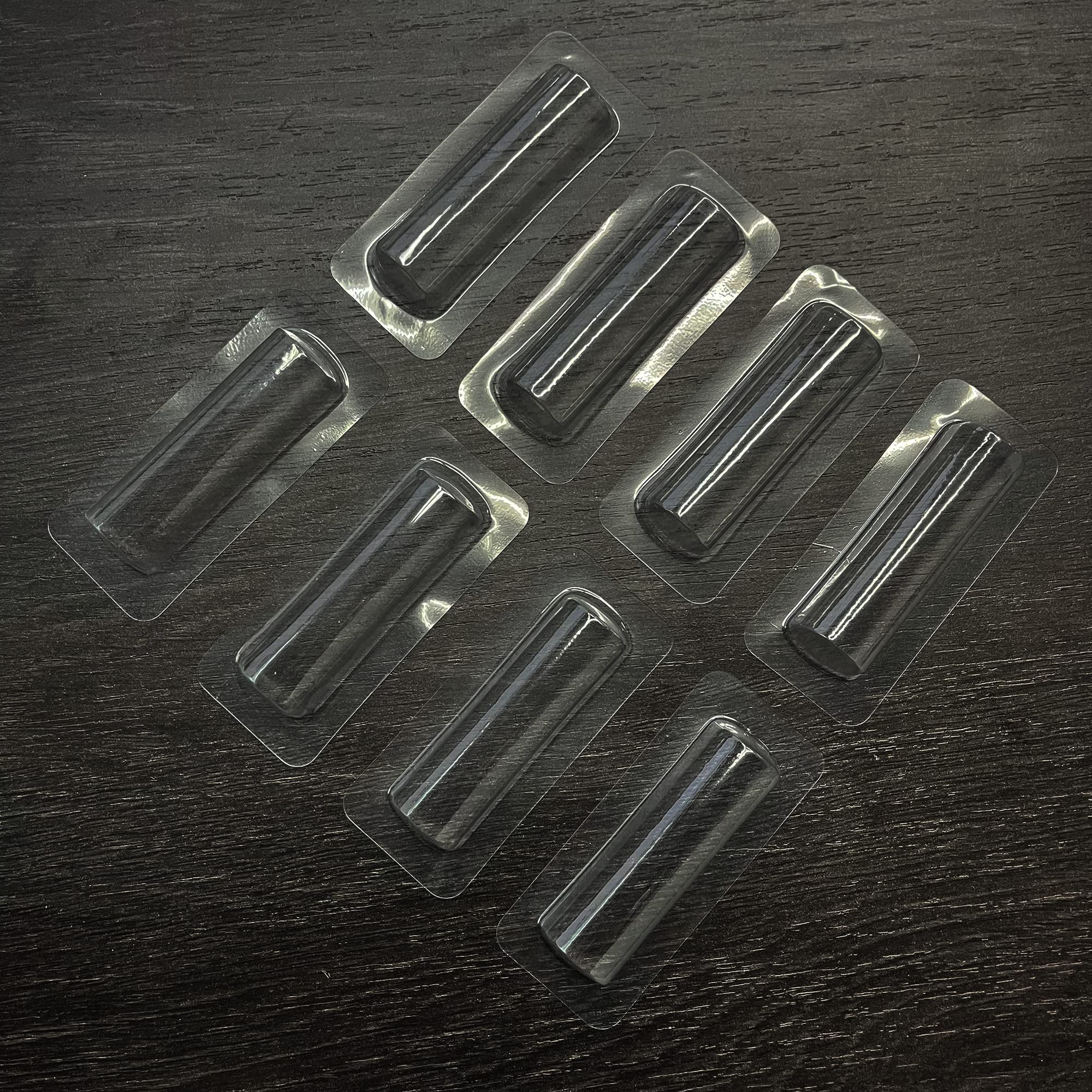 UPTTHOW Clear Plastic Dome Lip Balm Money Holder Craft Waterproof Rectangle Chapstick Money Cash Pounches Gift with Adhesive Back Card Making-50Packs