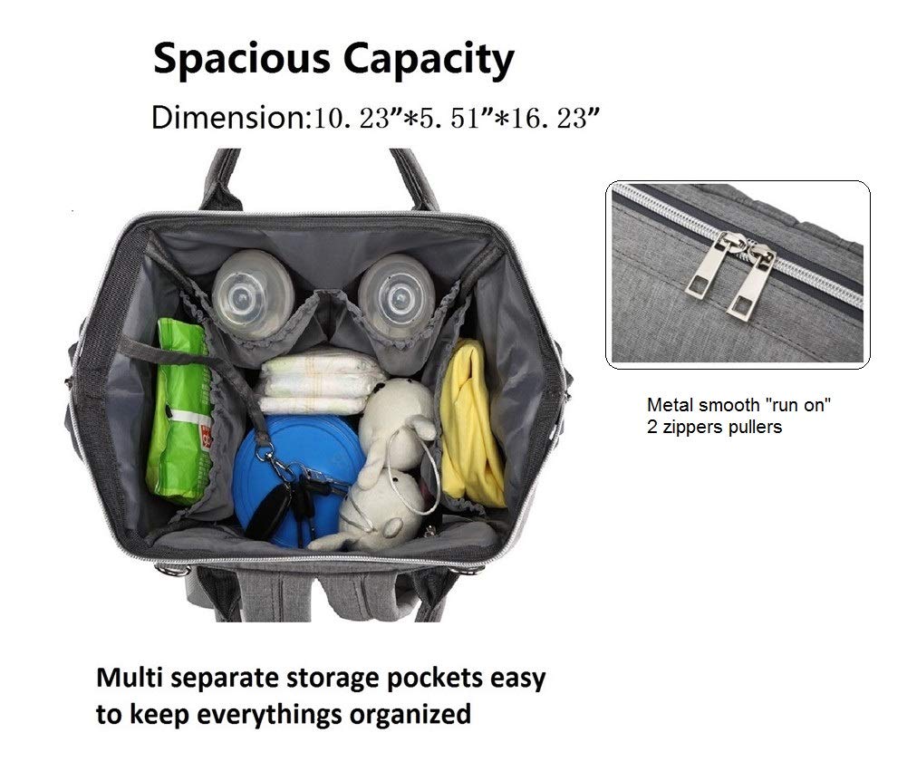 Diaper Bag Backpack, Large Baby Diaper Backpack Travel Diaper Bags with USB Charging Port