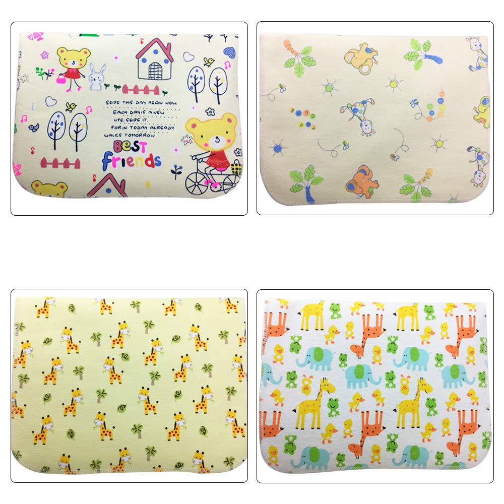 Diaper Changing Pad, Twoworld Breathable Waterproof Changing Pads Washable Resuable Diapers Liners Mats 4Pack(30X45cm)(Yellow Series)