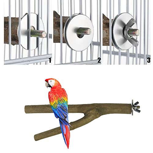 Allazone 10 PCS Natural Wood Bird Perch Stand, Bird Parrot Perch Stand Set, Wooden Parrot Perch Stand Perch Platform Cage Accessories for Parrotlets Cockatiels Budgies Parakeets