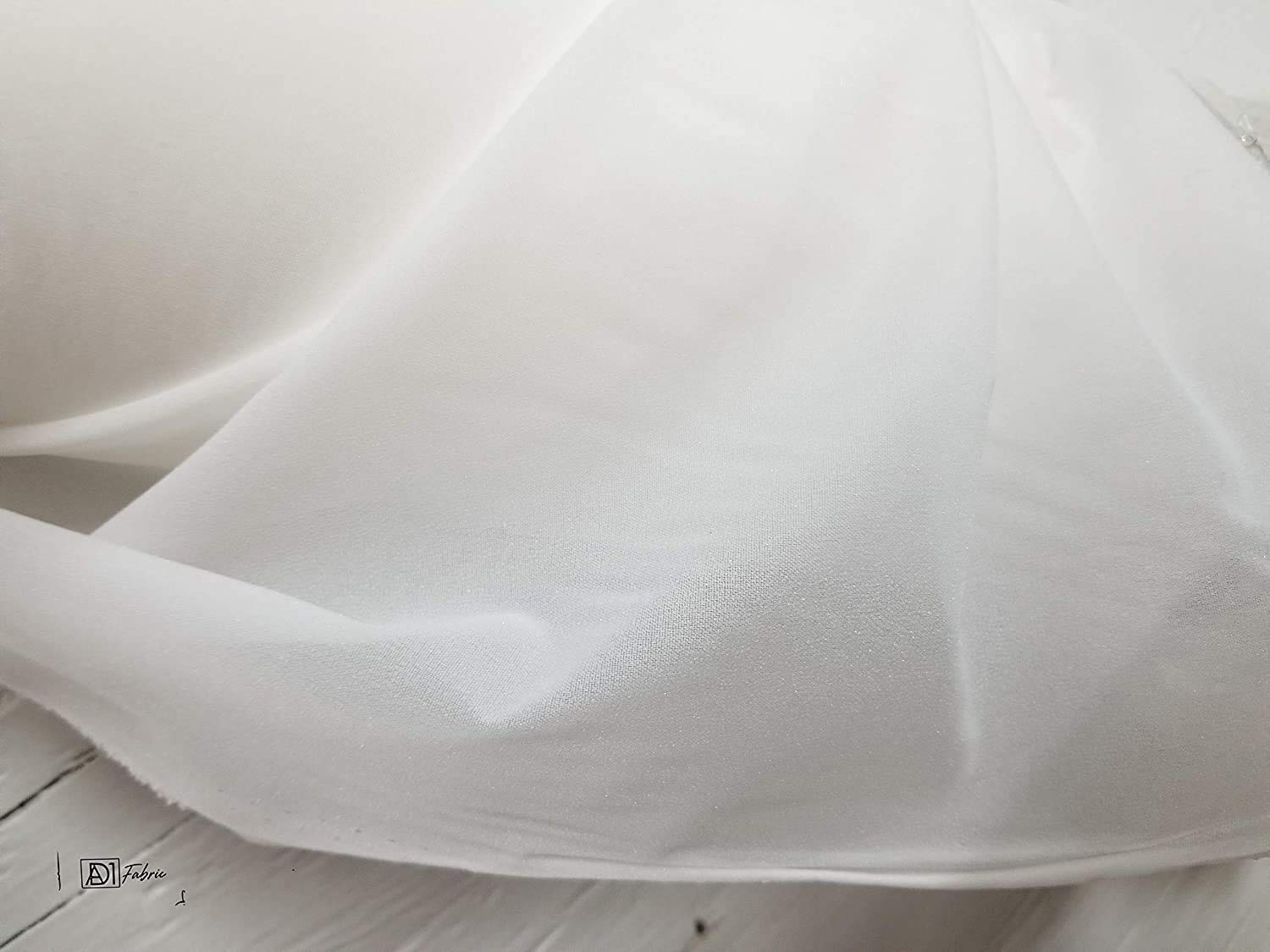 60" Black French Fuse Garment Construction Lightweight Fusible Interfacing Fabric by The Yard (White, 3 yds)