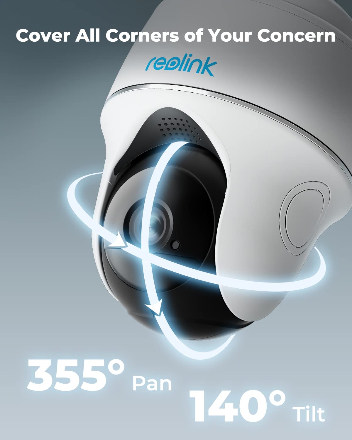 REOLINK Argus PT +SP - 5MP Security Cameras Wireless Outdoor, Solar Powered, 360° Pan Tilt, 5/2.4Ghz Dual Band WiFi, Smart Detection, No Extra Fee, No Hub Needed