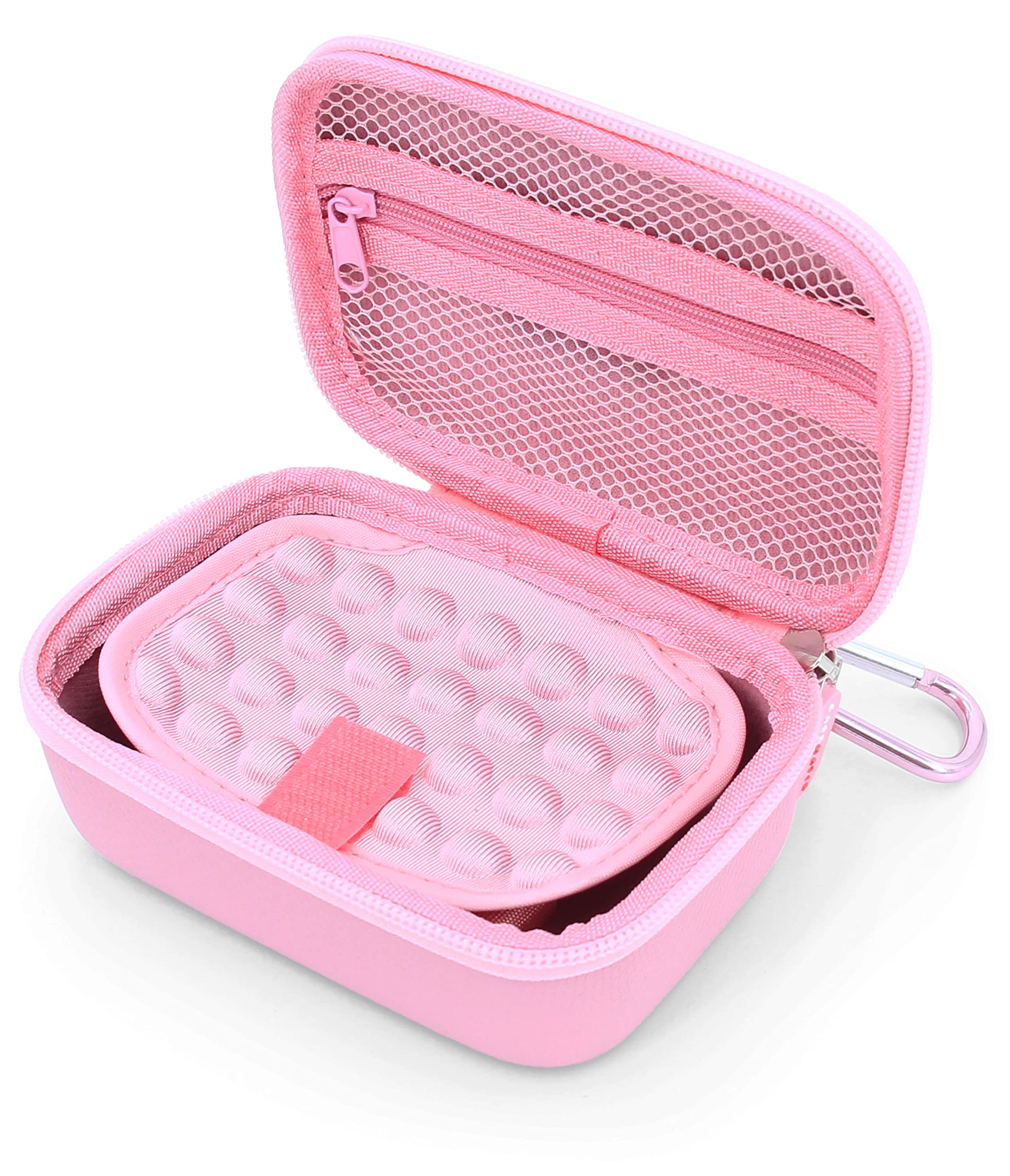 CASEMATIX Retro Handheld Game Console Case Compatible with HigoKids QS4 Portable Retro Video Game Player, Mademax RS-1 Gaming Console, E-MODS Arcade Pocket Player and More Up to 4.75", Pink Case Only