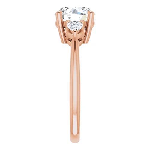 925 Silver, 10K/14K/18K Solid Gold Moissanite Engagement Ring, 2.0 CT Round Cut Handmade Solitaire Ring, Diamond Wedding Ring for Women/Her Anniversary Birthday Ring, Propose Gift, VVS1 Colorless Ring