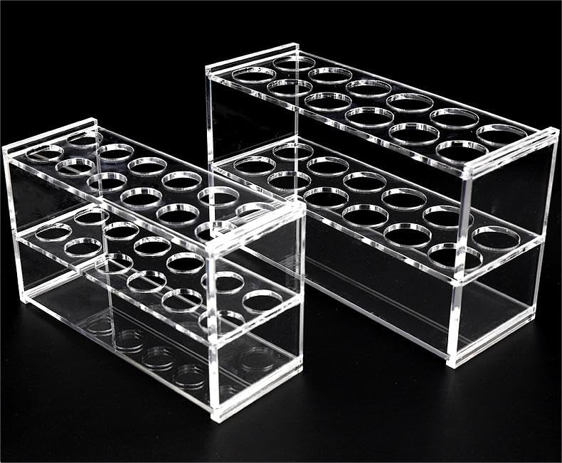 Driak Two Layers 12 Sockets Plastic Test Tubes Rack Testing Tubes Holder Used for 25ml Centrifuge Tube
