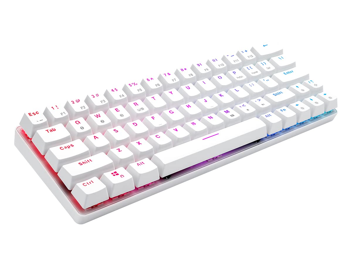 60% Mechanical Gaming Keyboard, Wired/Bluetooth 5.0 Keyboard, RGB Backlit Ultra-Compact Mini Keyboard, 63 Keys Keyboard for PC/Mac Gamer, Office