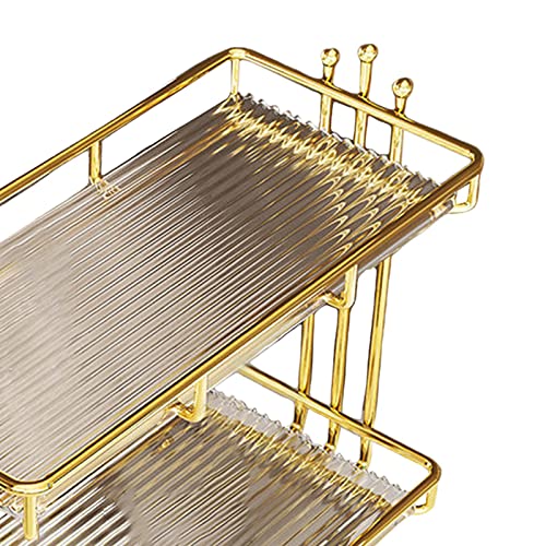 B Baosity Multifunctional Bathroom Countertop Organizer 2 Tiers Vanity Organizer Tray Holder for Kitchen Dresser Countertop Office Bathroom, M