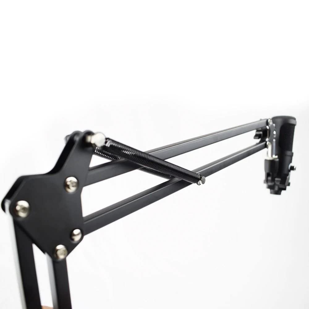 Vault MS126-1 Microphone Boom Scissor Extendable Arm Stand for Dynamic and Condenser Microphone with Mic Clip Holder & Table Mounting Clamp