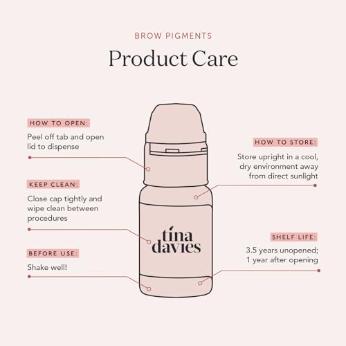 Tina Davies Professional X Perma Blend Brow Pigment - Permanent Eyebrow Makeup - Colours Heal True to Tone - High Retention - Ebony, 1/2oz
