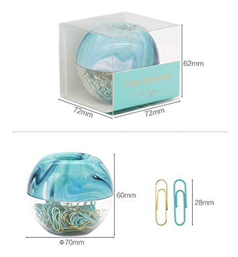 MultiBey Ocean Blue Paper Clip Holder Dispensers Gold Mint Green Paper Clips S Home Office Organizers Gifts, 100 Clips per Box