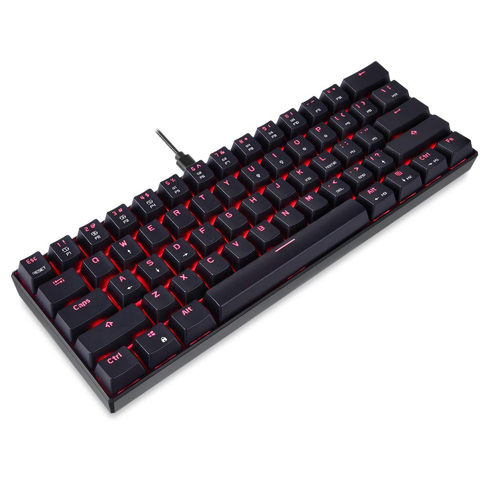 Docooler MOTOSPEED CK61 USB Wired Mechanical Gaming Keyboard RGB Red Switches Keyboard 61 Keys