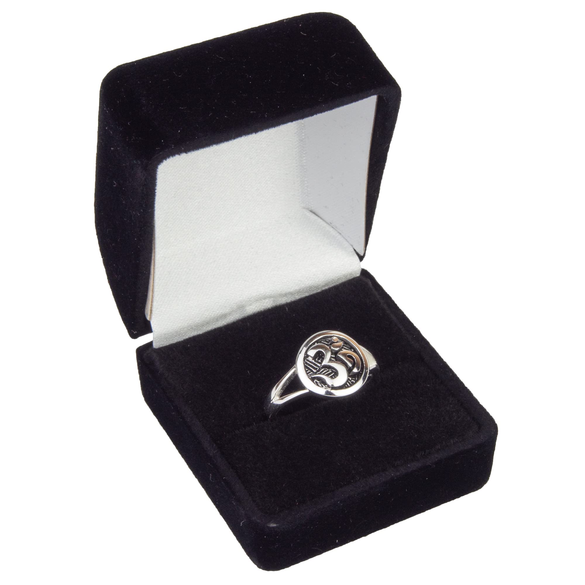 925 Solid Sterling Silver OM Ring - Buddhism AUM Jewelry - Allergy Free OHM for Yoga, Prayer, Meditation I