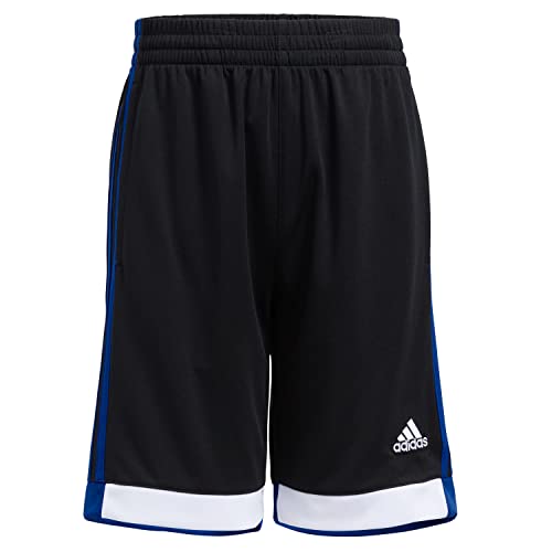 adidas Boys' Elastic Waistband Winner Short, Black with Collegiate Royal, X-Large (18/20)