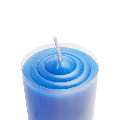 4 Pack 2 x 6 Inch Taper Pillar Candles Scented Pillar Candles for Home Restaurants Church Weddings Party Suppies,Blue