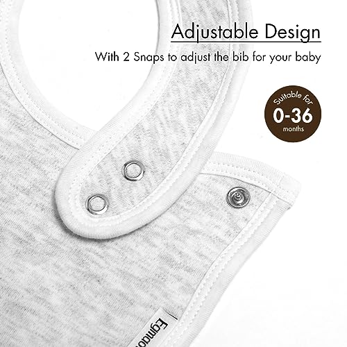 Baby Bibs with Snaps,Organic Cotton Bandana Bibs for Baby Girls, Super Soft Absorbent Snap Bibs for Newborns and Toddlers, Adjustable,Machine Washable