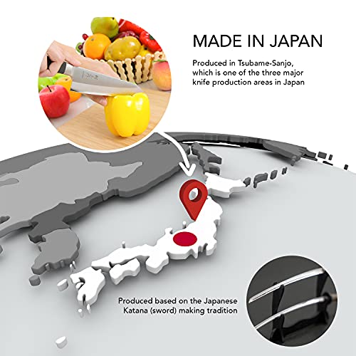 Syosaku Japanese Chef Knife Molybdenum Vanadium Stainless Steel with Bolster, Gyuto 7-inch (180mm) Dishwasher Safe