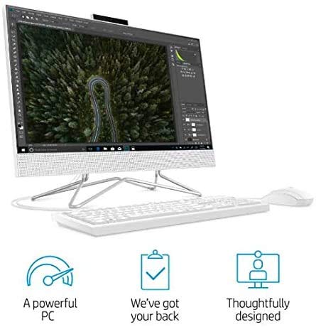 HP 23.8" Touchscreen IPS FHD WLED backlit All-in-One Desktop, AMD Ryzen 3 3250U, 8GB DDR4, 1TB 7200RPM HDD + 256GB PCIe NVMe SSD, Optical Drives, WiFi, Bluetooth, Camera, Media Card Reader, Windows 10