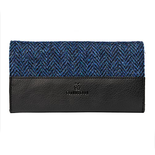 Bronte Moon Harris Tweed - Ladies Envelope Purse - Blue Herringbone