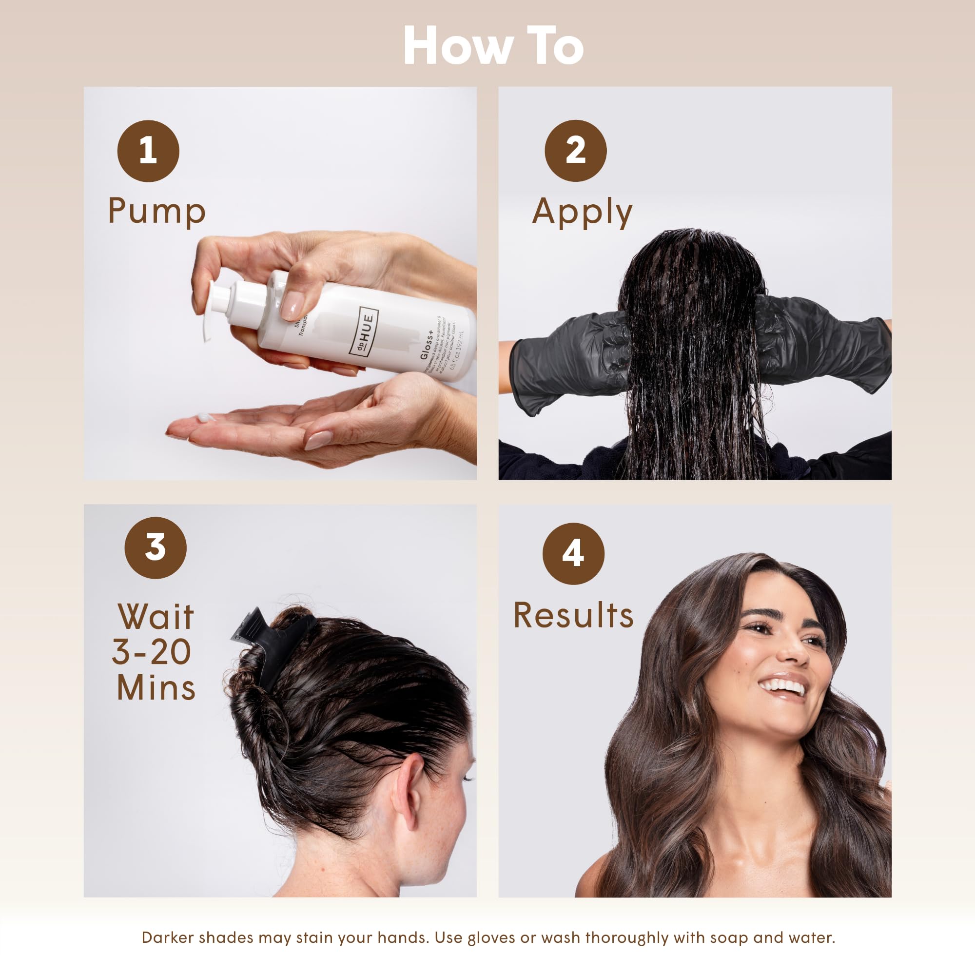 dpHUE Gloss+, Dark Brown - 6.5 oz (8-12 Applications) - Semi-Permanent Hair Color & Conditioner - Lasts Up to Eight Washes - Paraben, SLS & SLES Sulfate Free - Vegan, Leaping Bunny Certified