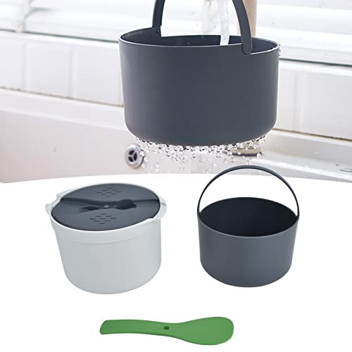 Kitchen Cookware, Microwave Rice Cooker, 2L Food Grade PP Material Rice Spoon Lid Strainer Steaming Pot Rice Cooker Set (Green)