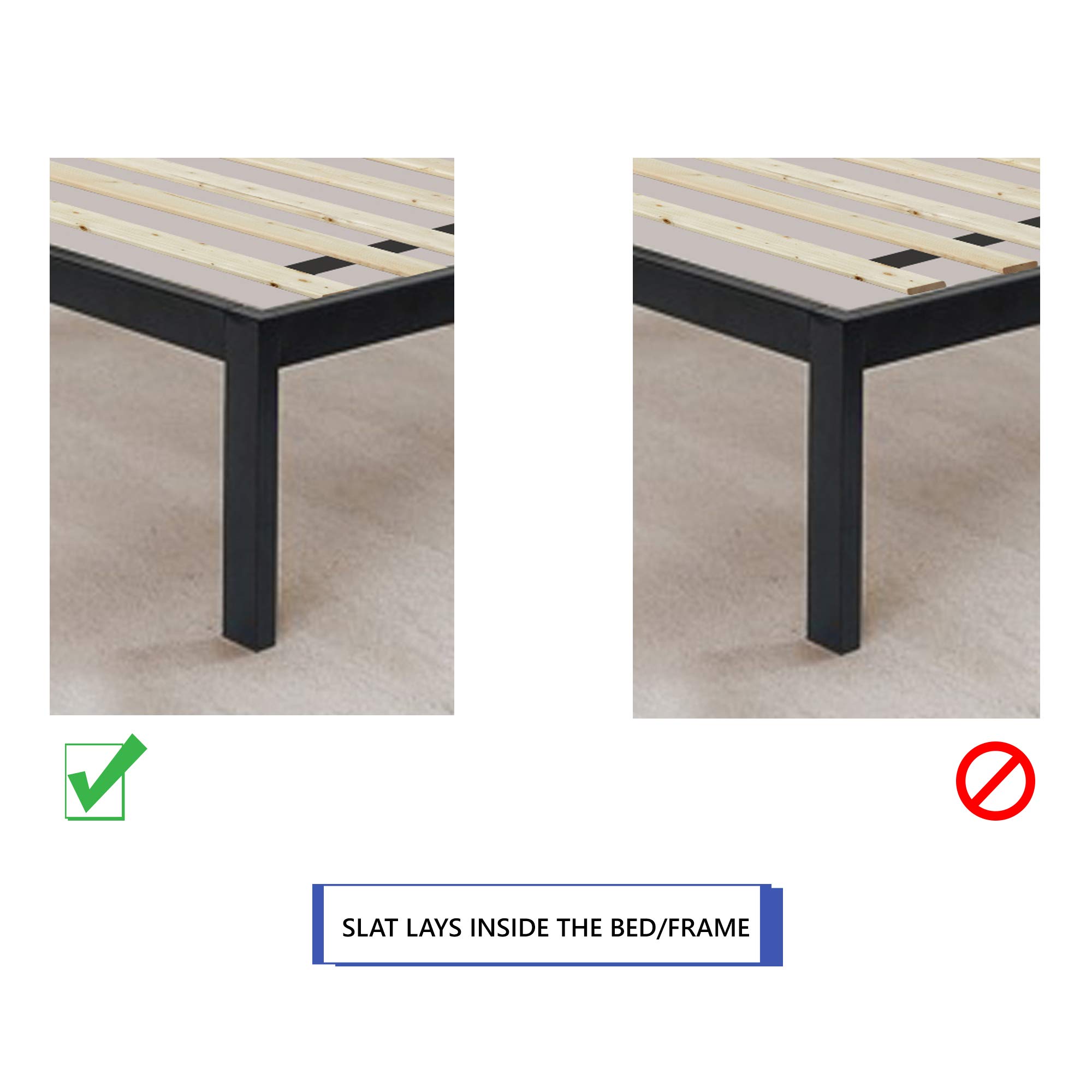 Mattress Comfort, 0.68-Inch Heavy Duty Horizontal Mattress Support Wooden Bunkie Board/Bed Slats, California King, Beige