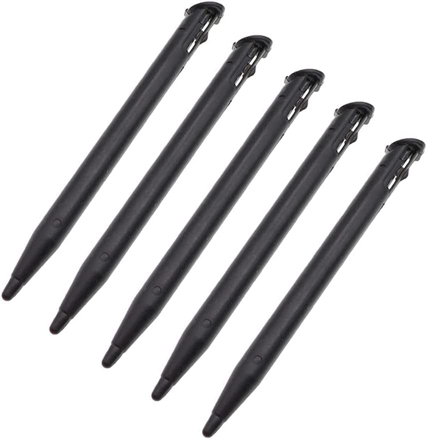 5 x Rymfry Plastic Stylus Touch Screen Pen for Nintendo New 2DS LL XL Replacement (Black)