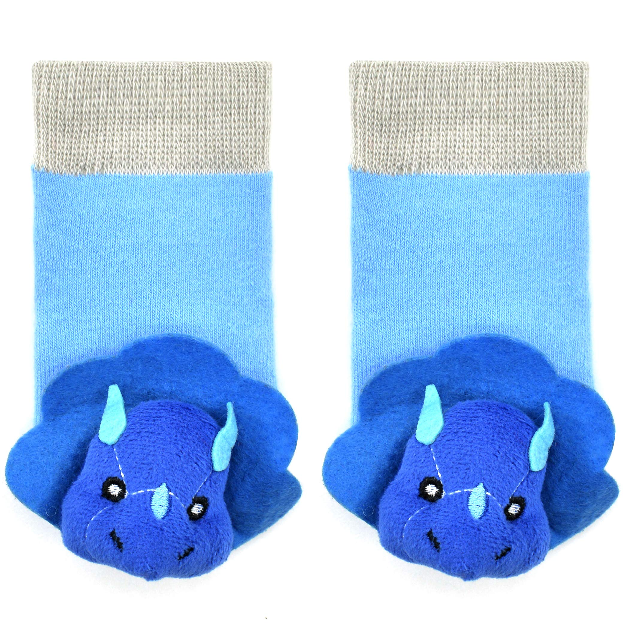 Piero Liventi Blue Tricera Boogie Toes Rattle Sock, 1-Pair (1-2Y)