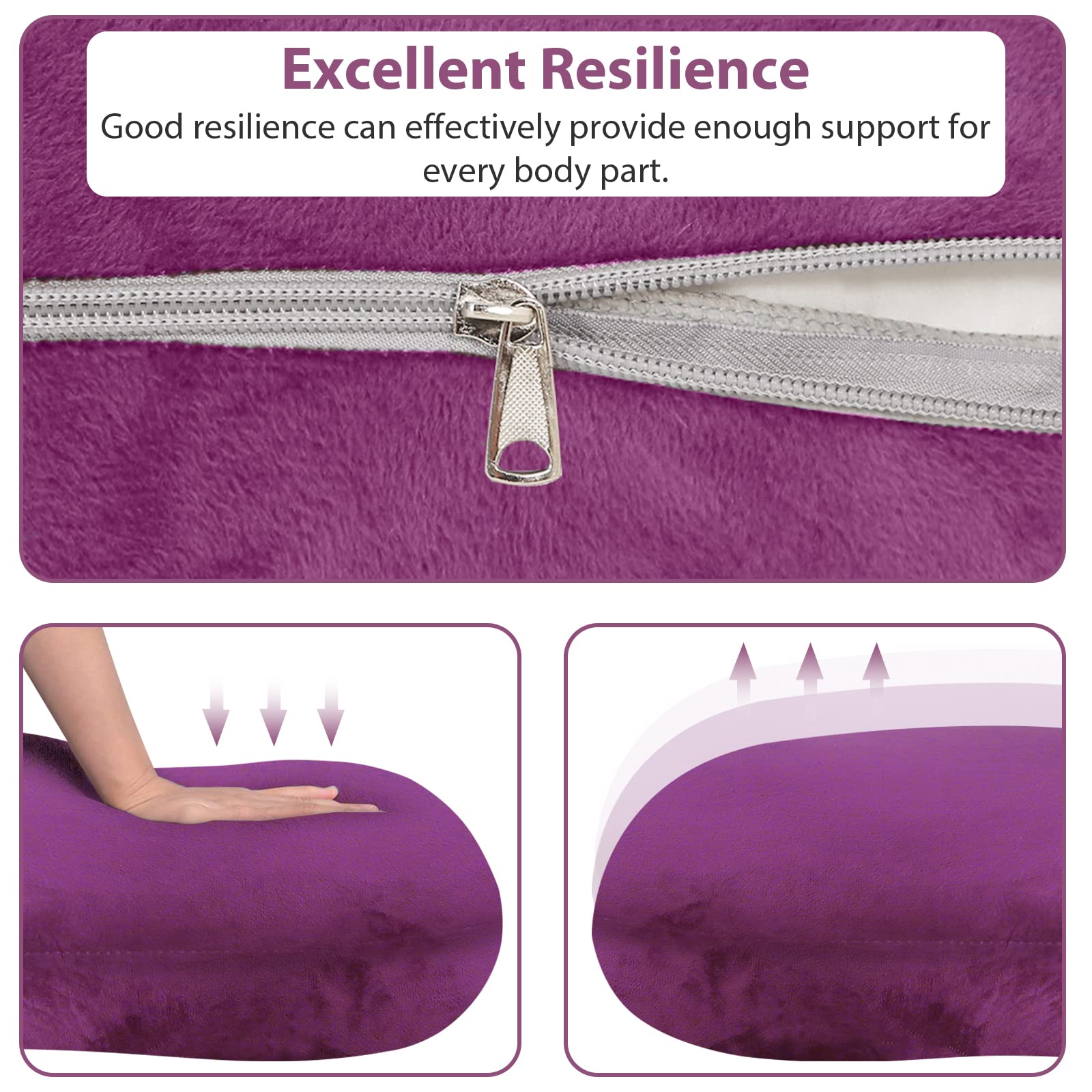 BATTOP Pregnancy Pillows for Sleeping,Maternity Body Pillow with Washable Cover,New Mom Gifts for Women,Support for Back,HIPS,Legs,Belly for Pregnant Women(Dark Purple)