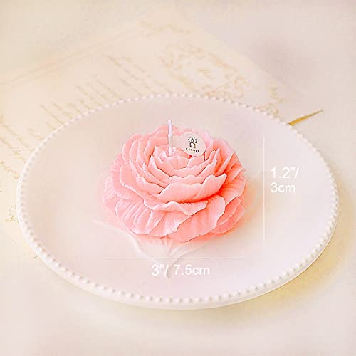BelugaDesign Peony Rose Candles | Cute Aesthetic Scented Flower Shape Pastel Pink White Purple | Kawaii Soy Wax for Women Gift Set Bundle 4 Pack